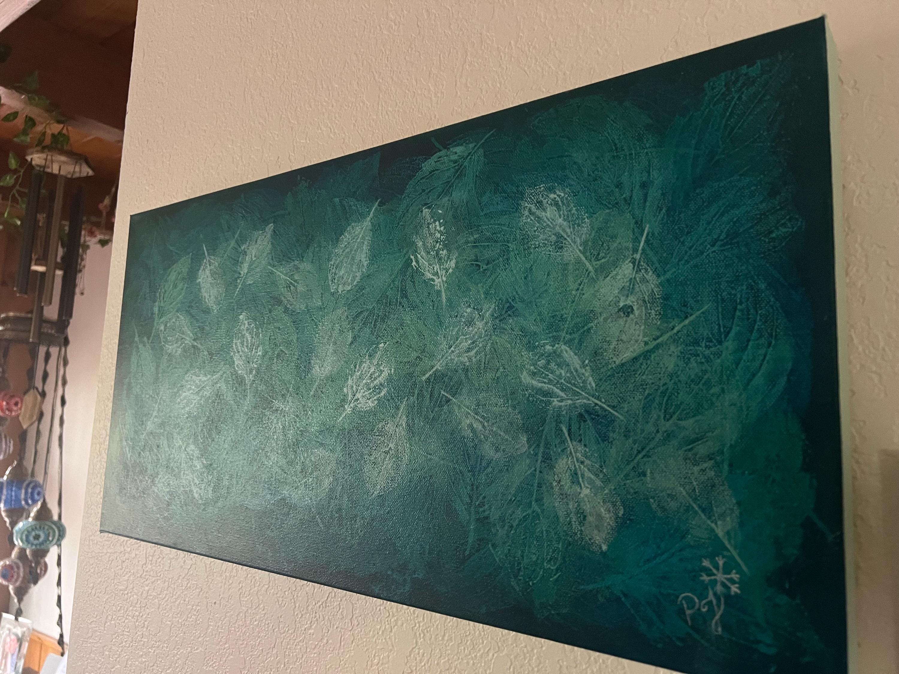 Greenleaves- Lead Art, Leaf Painting, Abstract Modern Art, Wall Decor ...