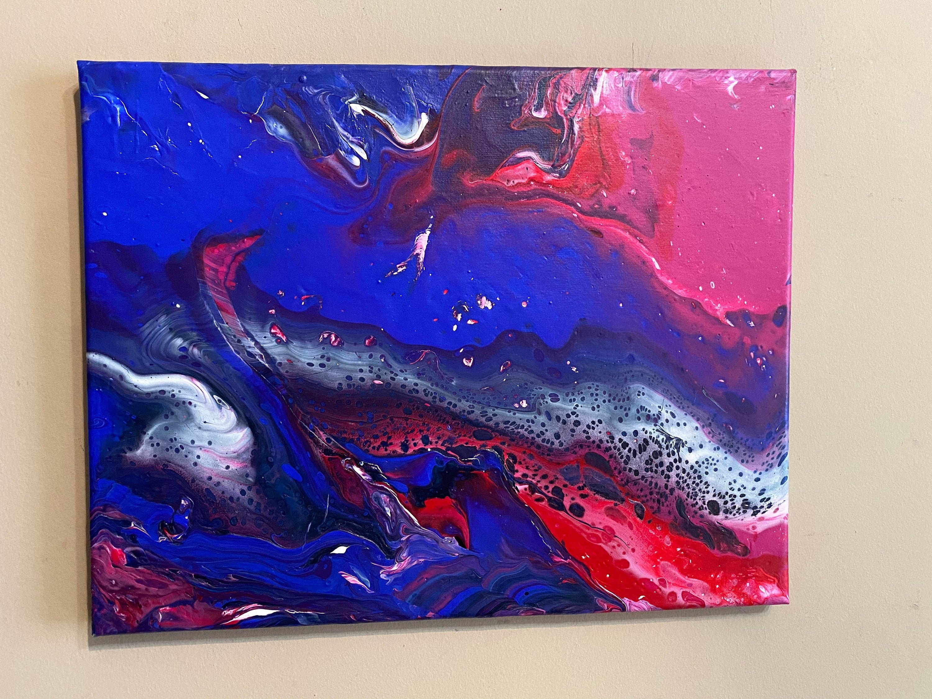 Subtle Bi Abstract Fluid Painting, Bi Colors, Pink, Purple, Blue ...