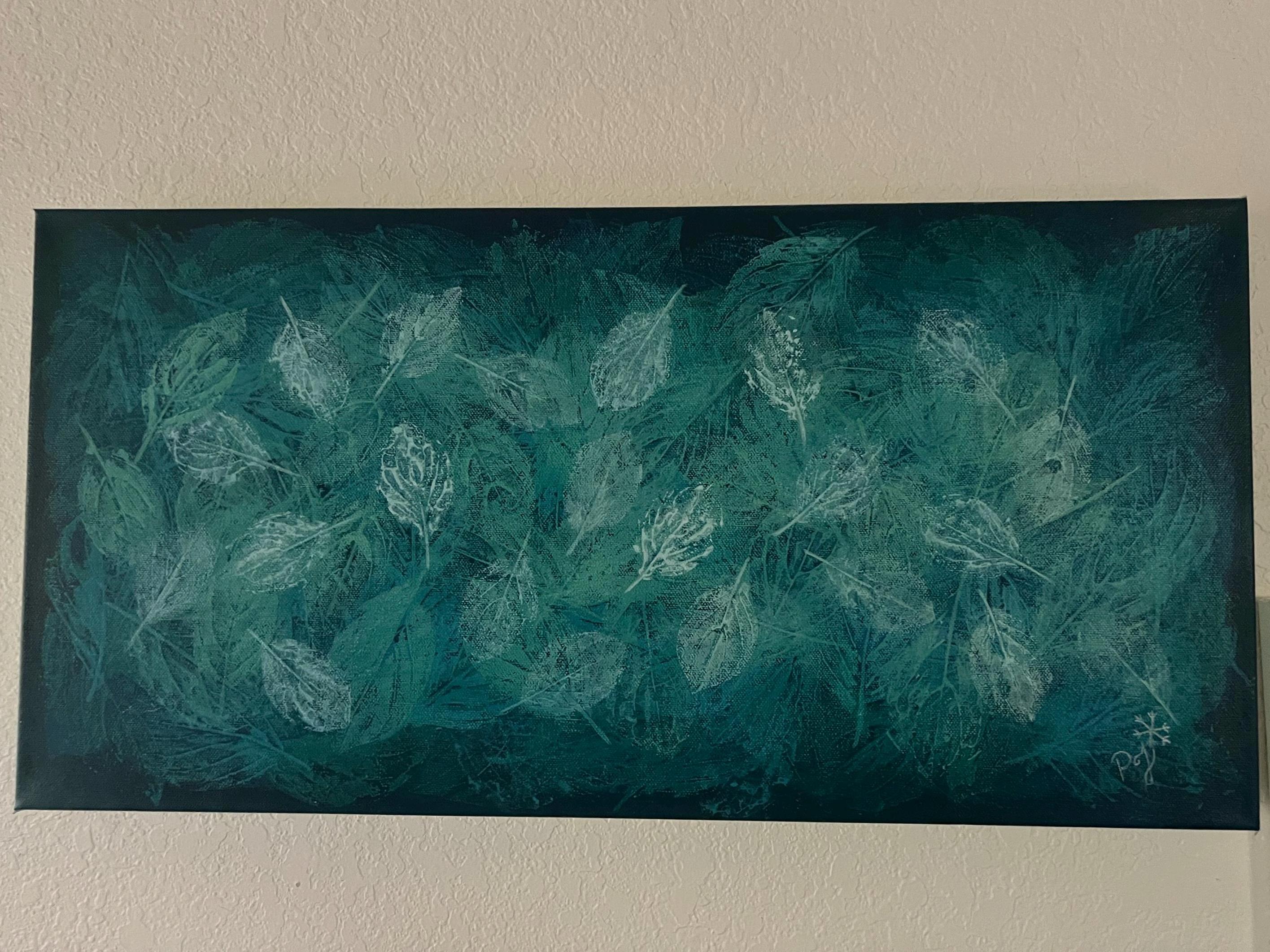 Greenleaves- Lead Art, Leaf Painting, Abstract Modern Art, Wall Decor ...