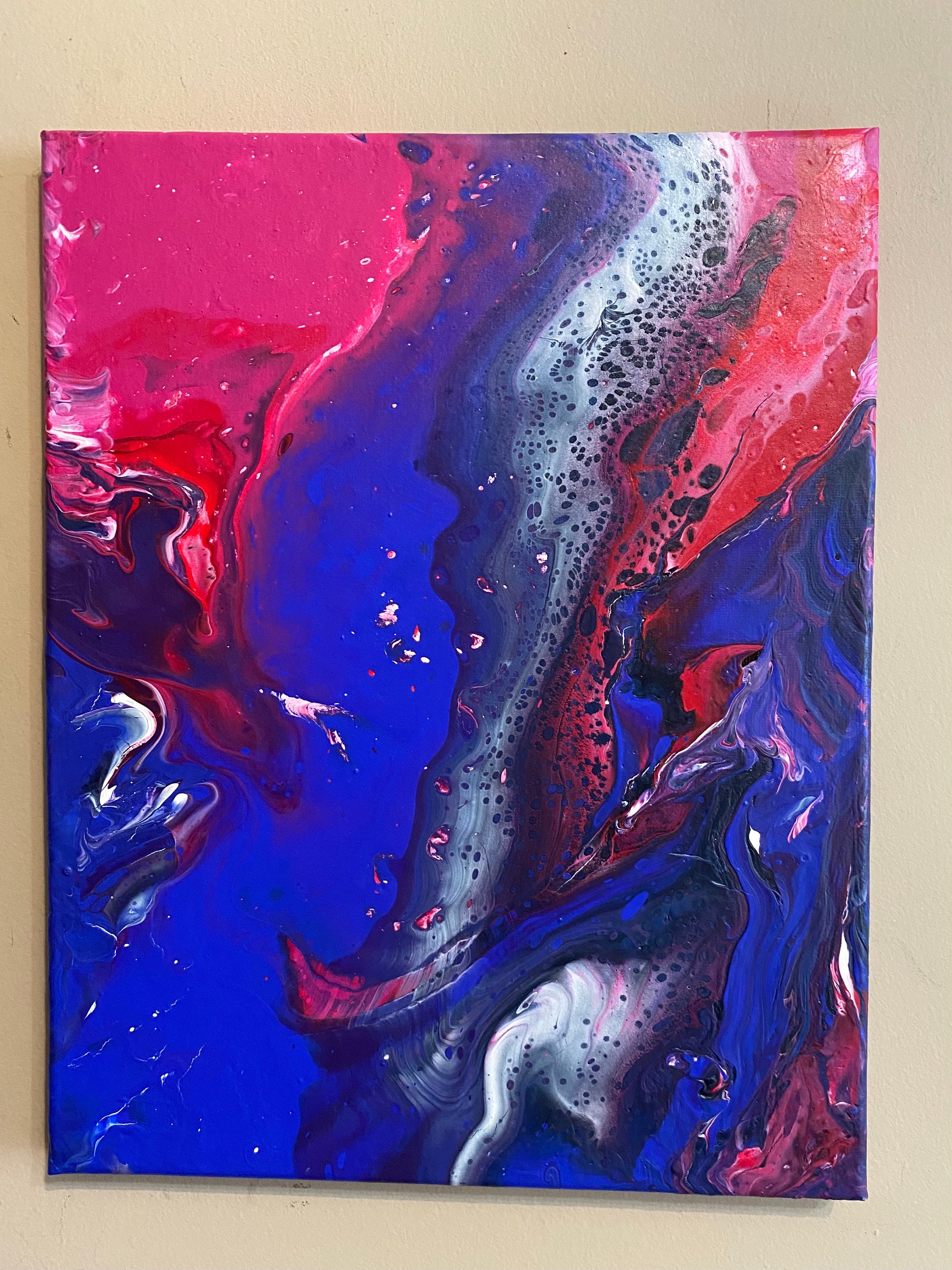 Subtle Bi Abstract Fluid Painting, Bi Colors, Pink, Purple, Blue ...