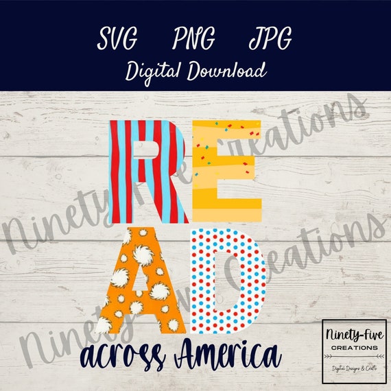 Read Across America PNGSVG Digital Download for March 2 | Etsy