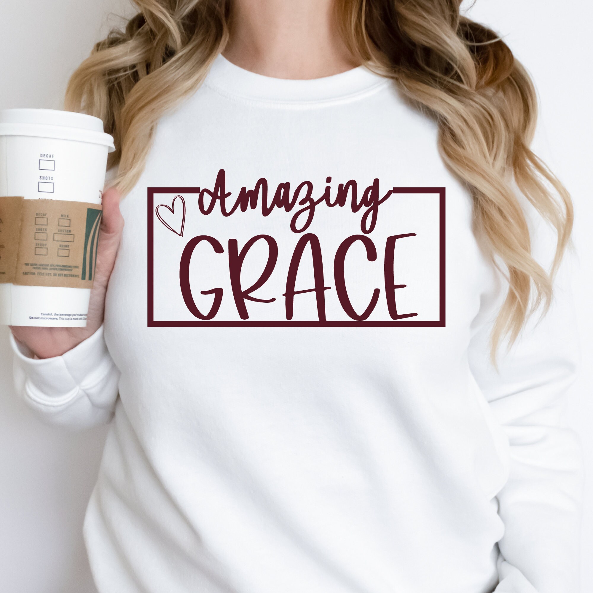 Amazing Grace SVG PNG Christian SVG File for Shirts, Kitchen Towles ...