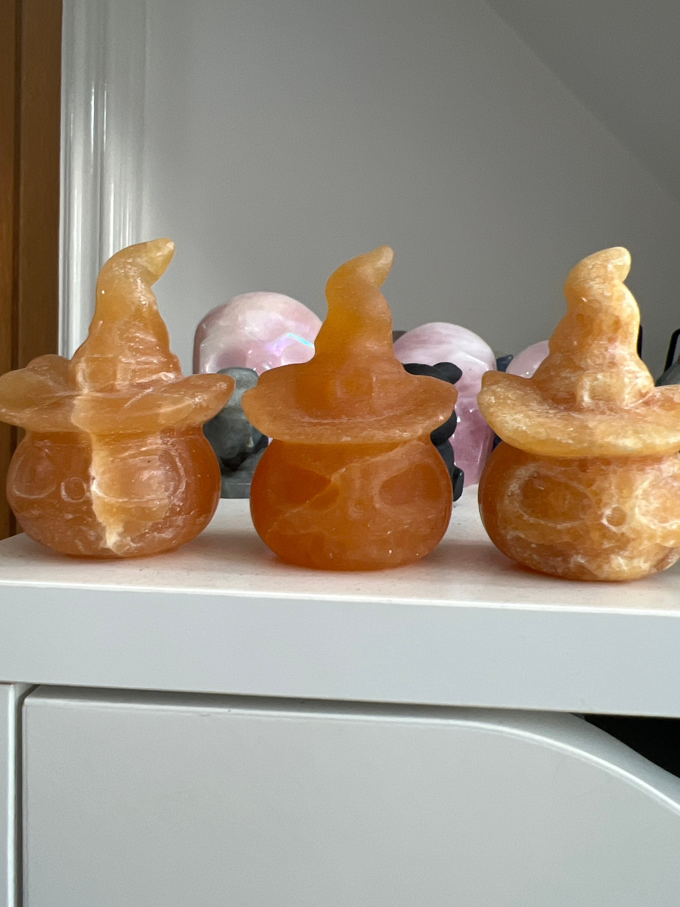 Crystal Pumpkins With Hats - Etsy UK