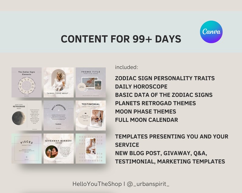 Canva Template, Astrology, Zodiac Signs, Editable Templates, Digital ...