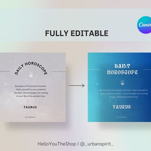 Canva Template, Astrology, Zodiac Signs, Editable Templates, Digital ...