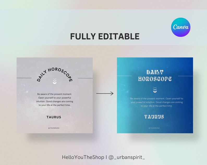 Canva Template, Astrology, Zodiac Signs, Editable Templates, Digital ...
