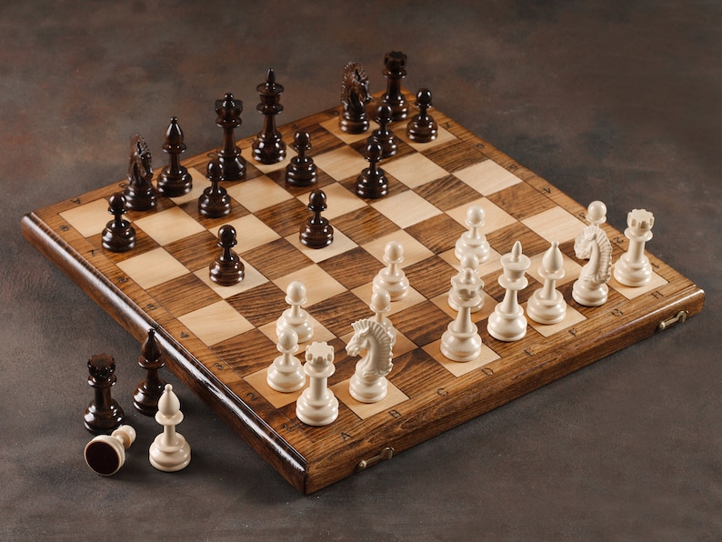 Classic Wooden Chess Set, Handmade Chess Set - Etsy