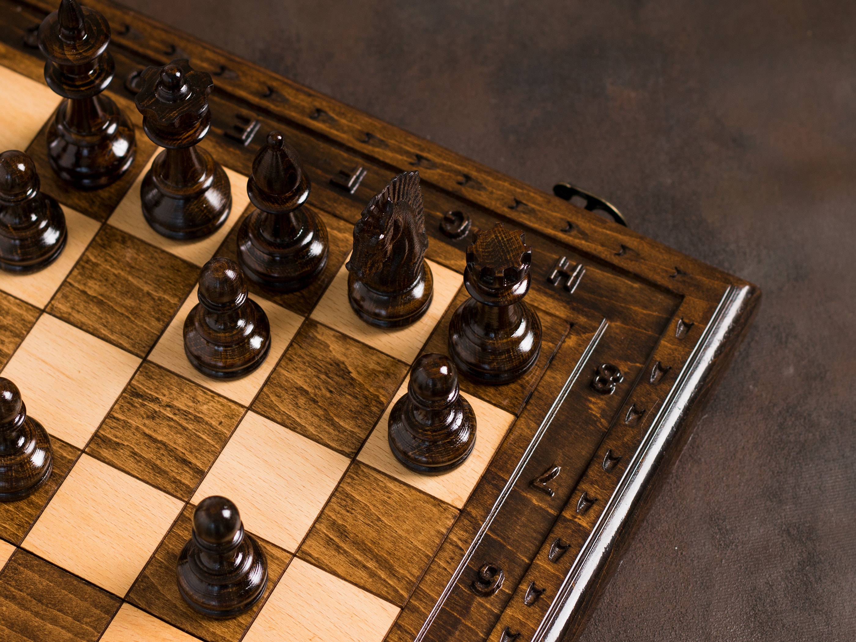 Wooden Hand-carved Chess Set - Etsy