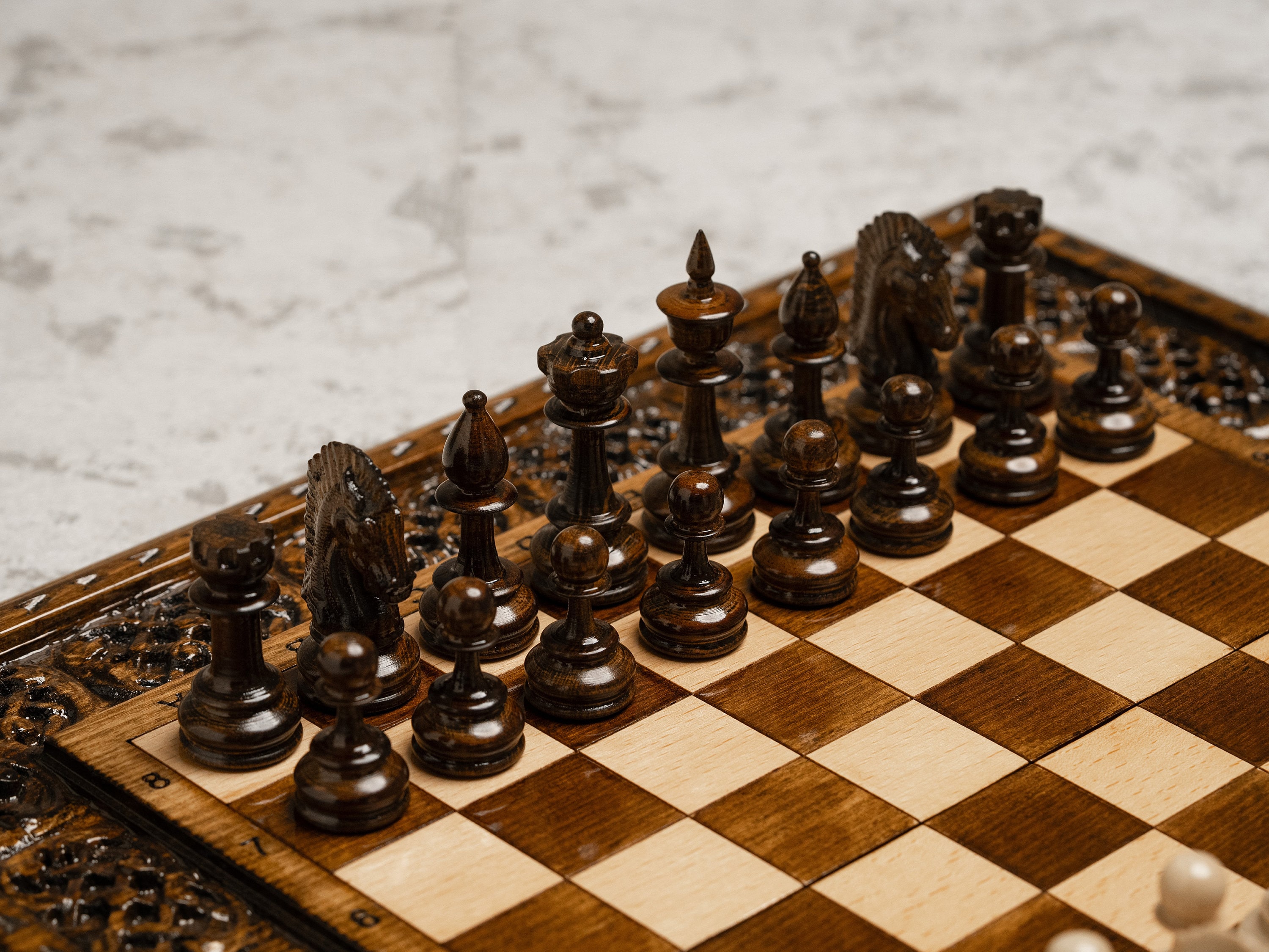 Luxury Chess Set Carved and Personalized - Etsy