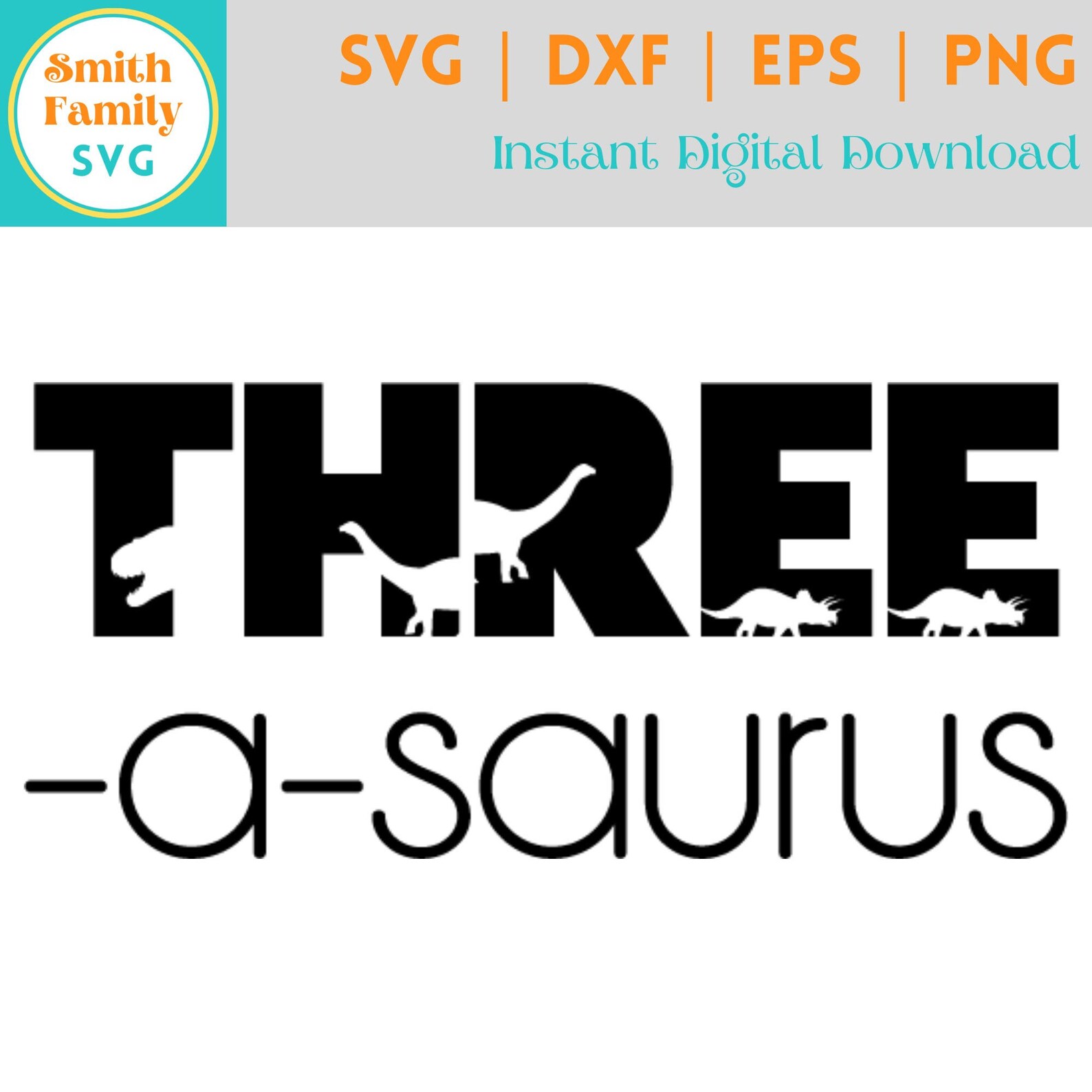 Three-a-saurus SVG Threeasaurus Birthday SVG Threeasaurus | Etsy