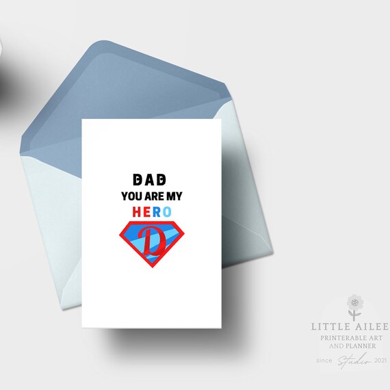 Happy Father's Day Card/Best Dad Card / Hero Dad Card | Etsy