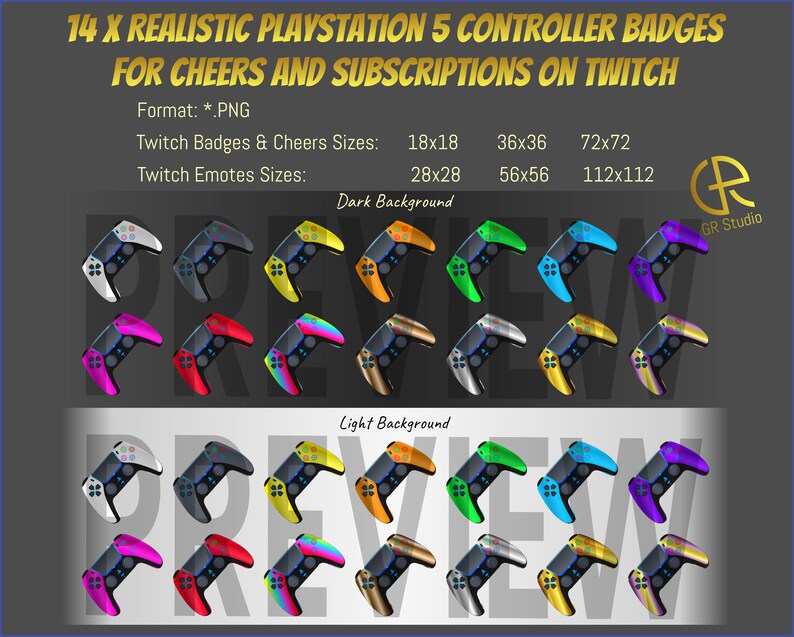 14 X Realistic Playstation 5 Controller Badges for Cheers and - Etsy