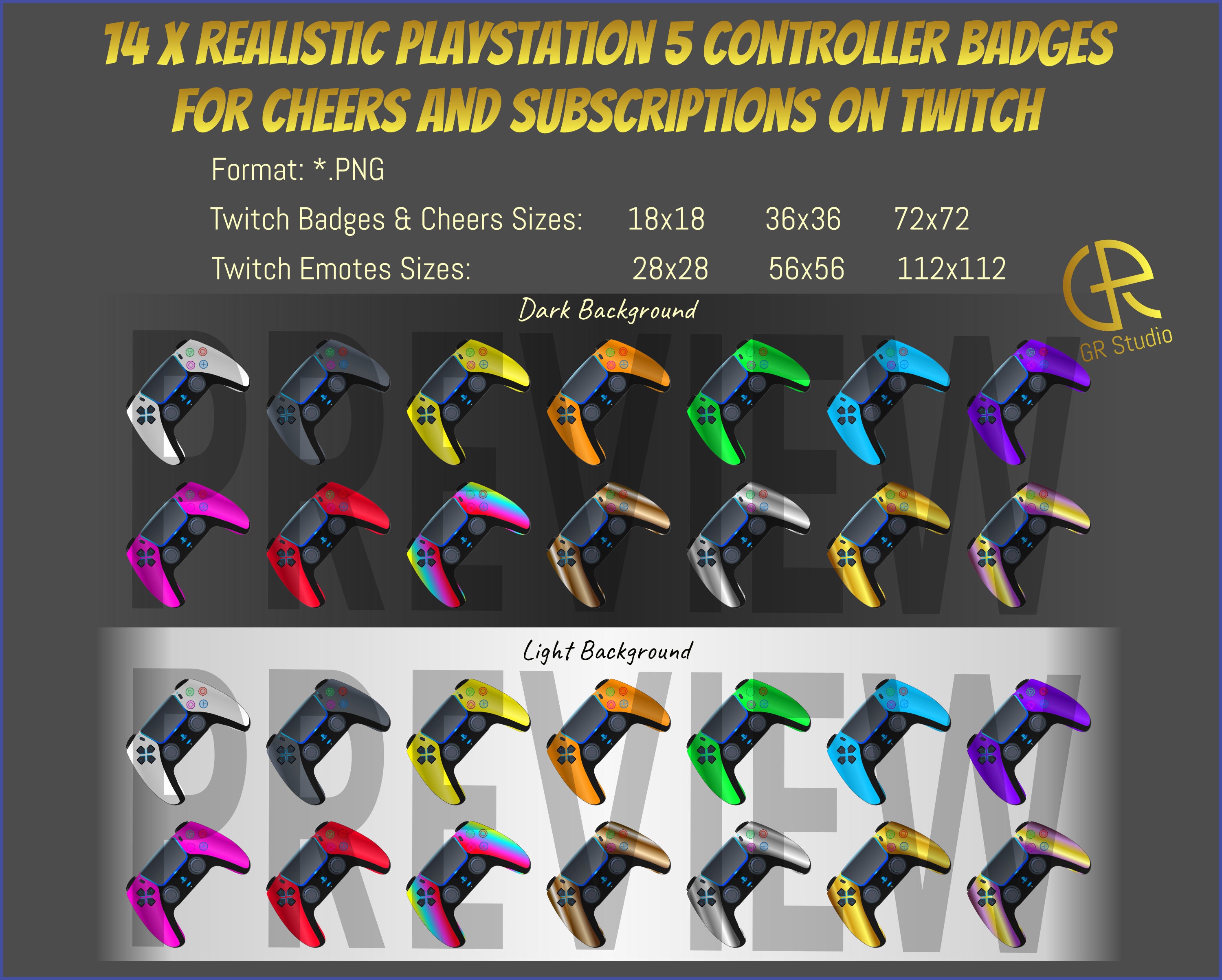 14 X Realistic Playstation 5 Controller Badges for Cheers and ...