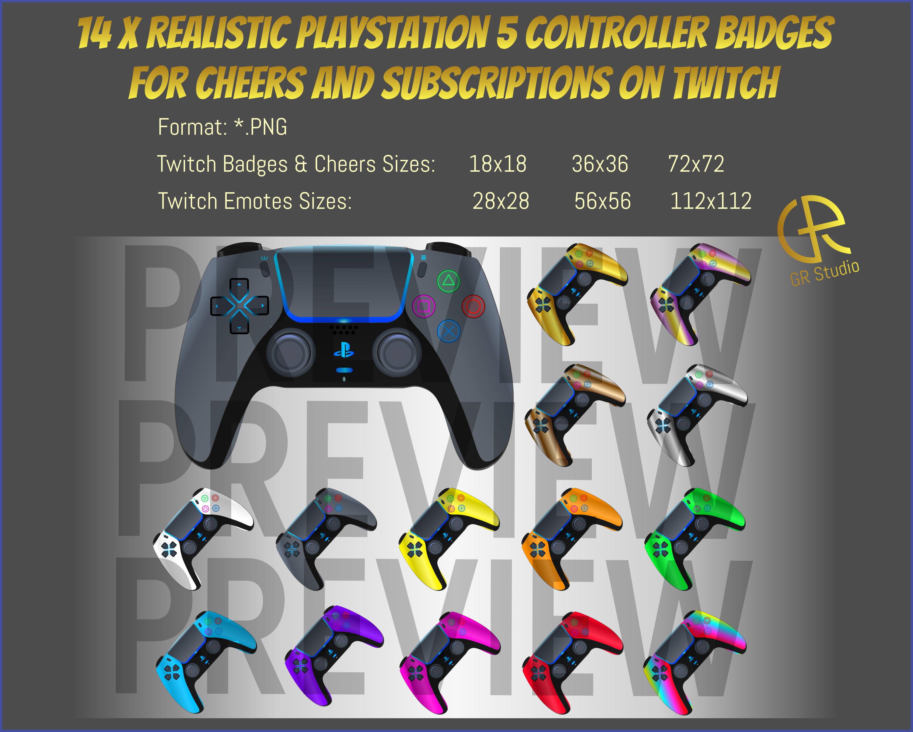 14 X Realistic Playstation 5 Controller Badges for Cheers and ...