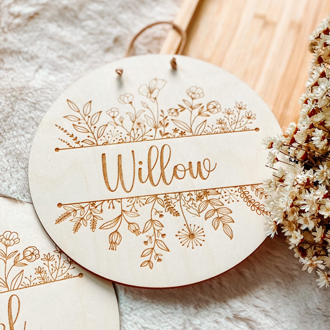 Name Sign Personalized Baby Gift Wooden Sign Nursery Baby Room Birth ...