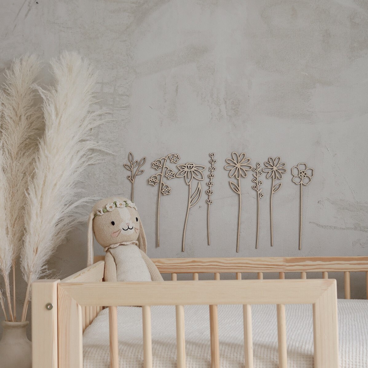 Wildblumen Aus Holz , Wooden Wall Decoration , Kinderzimmer Dekoration ...