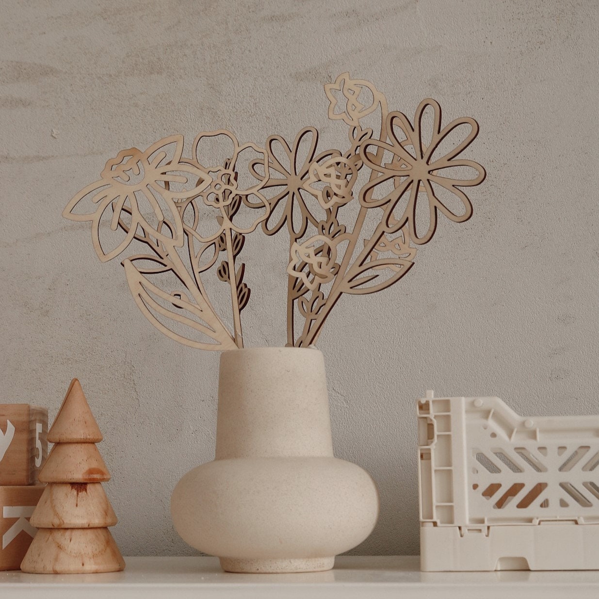 Wildblumen Aus Holz , Wooden Wall Decoration , Kinderzimmer Dekoration ...