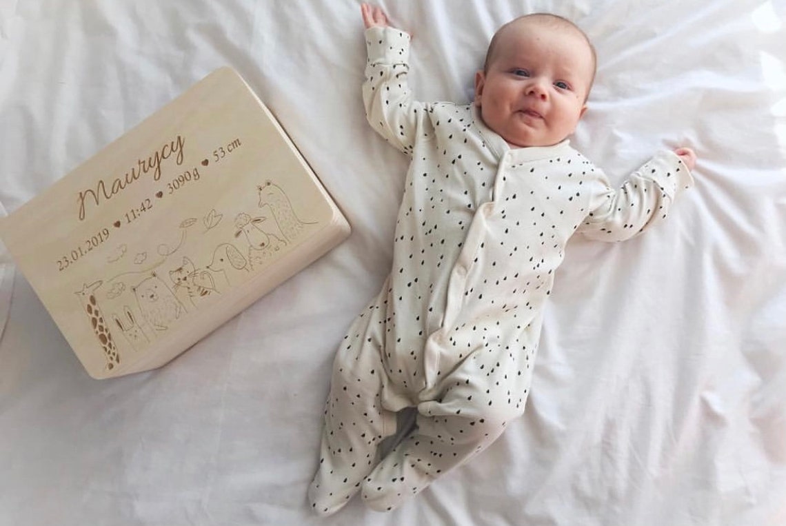 Gepersonaliseerde herinnering box baby memory box baby - Etsy Nederland