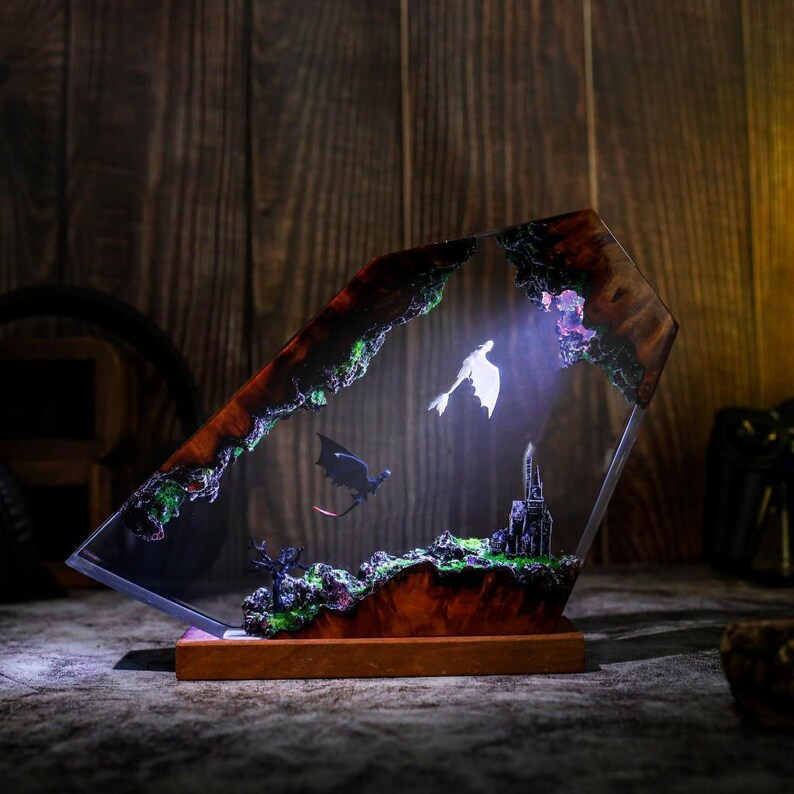 Flying Toothless & Light Fury Lamp, HTTYD How to Train Your Dragon ...