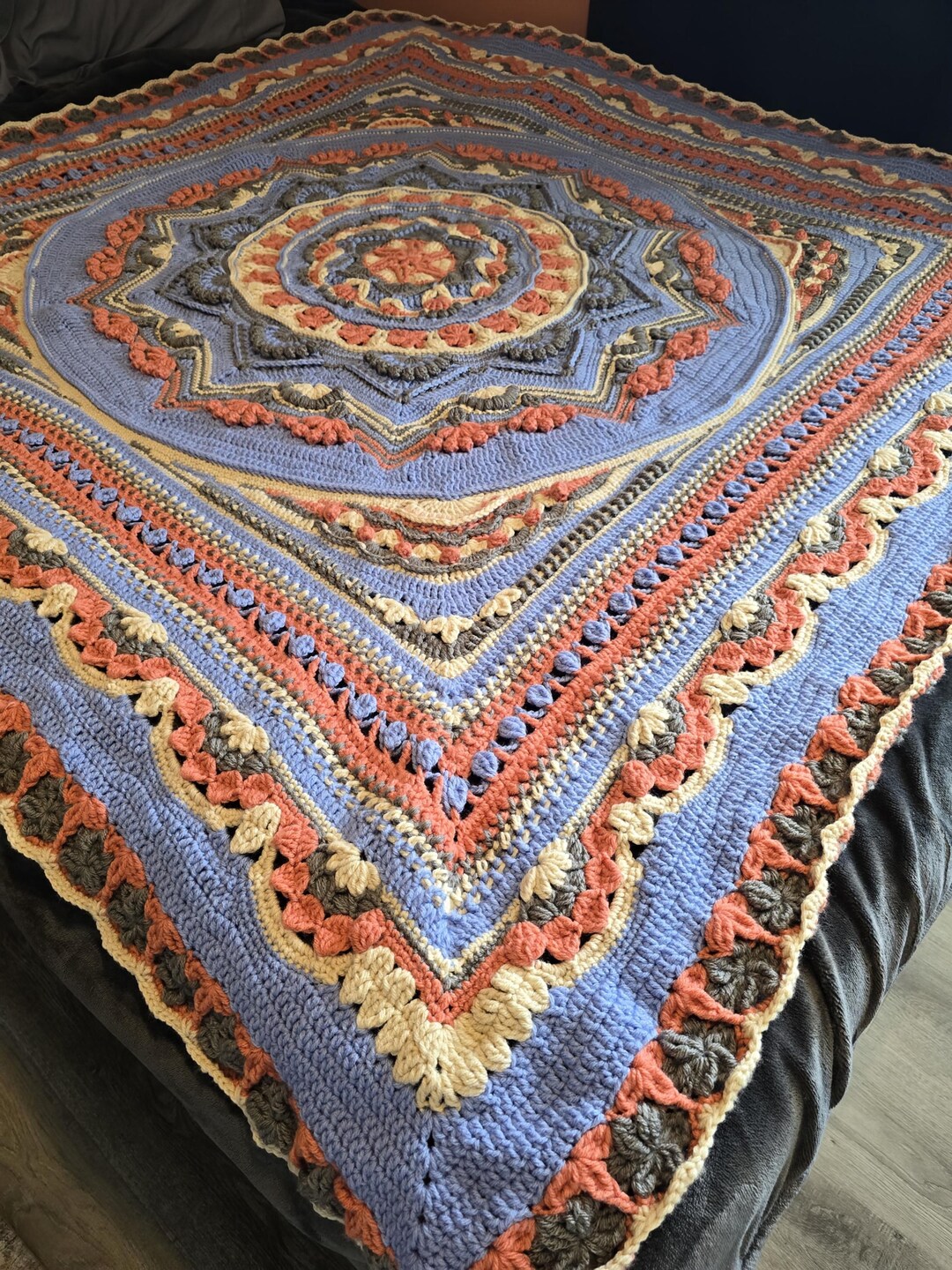 Crochet Lost Garden Afghan, Queen Size Afghan, Handmade Afghan. - Etsy