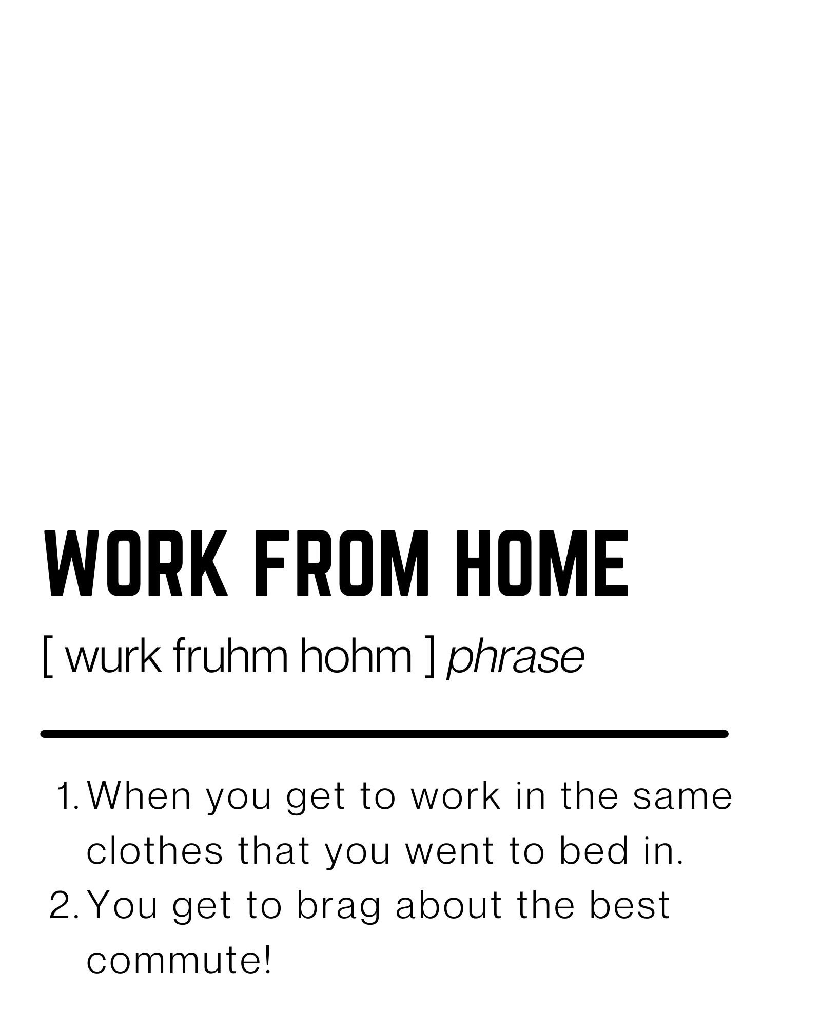 Work From Home Definition Print, Instant Download Text Art, Dictionary ...