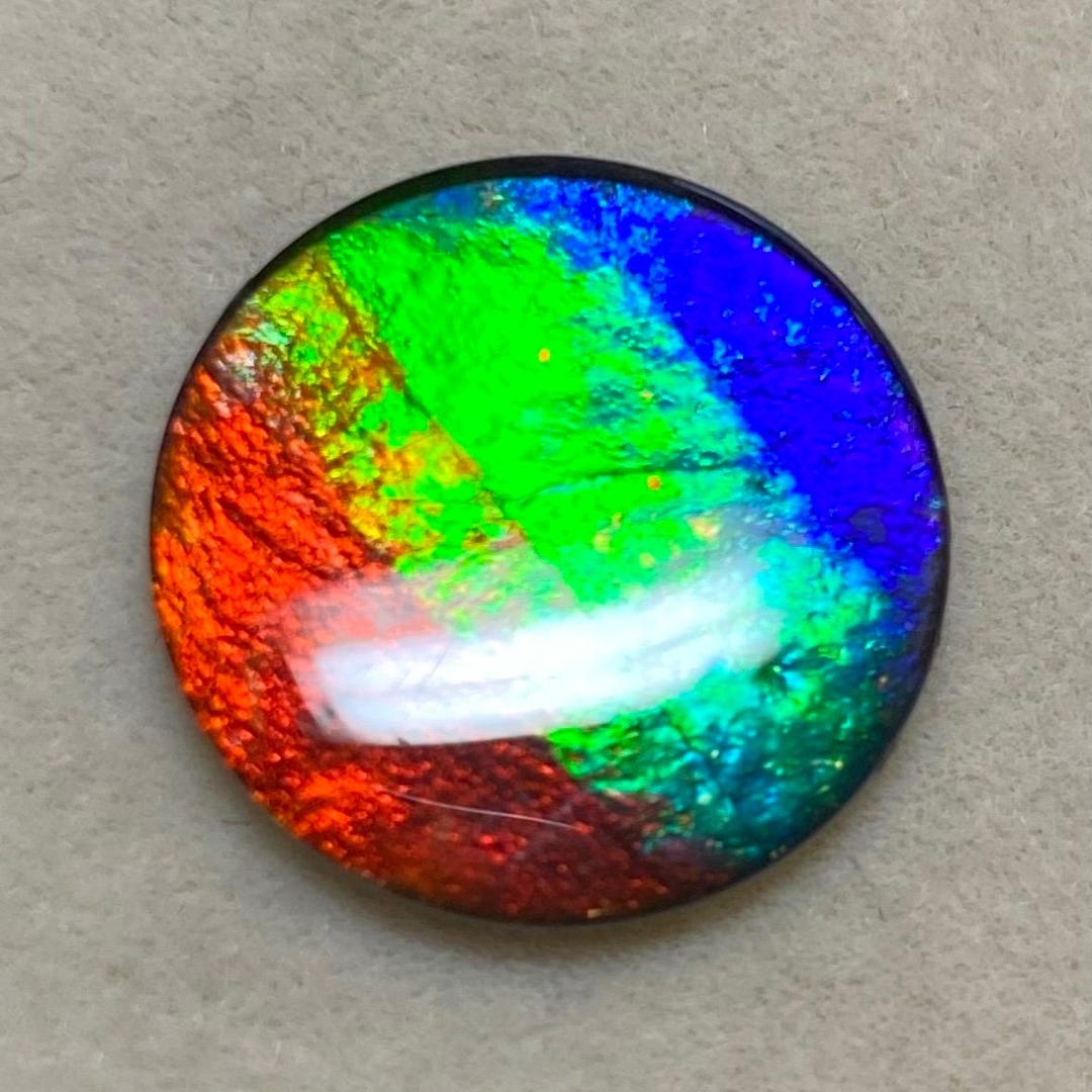 Canadian Ammolite Triplet Rainbow Gemstone 15 Mm #2861-4 - Etsy