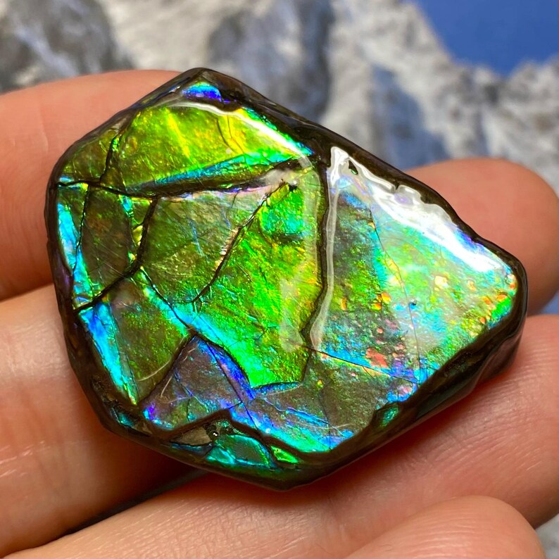 Canadian Authentic Ammolite Gemstone 36X27X11 MM 15 Grams #3027-29 - Etsy