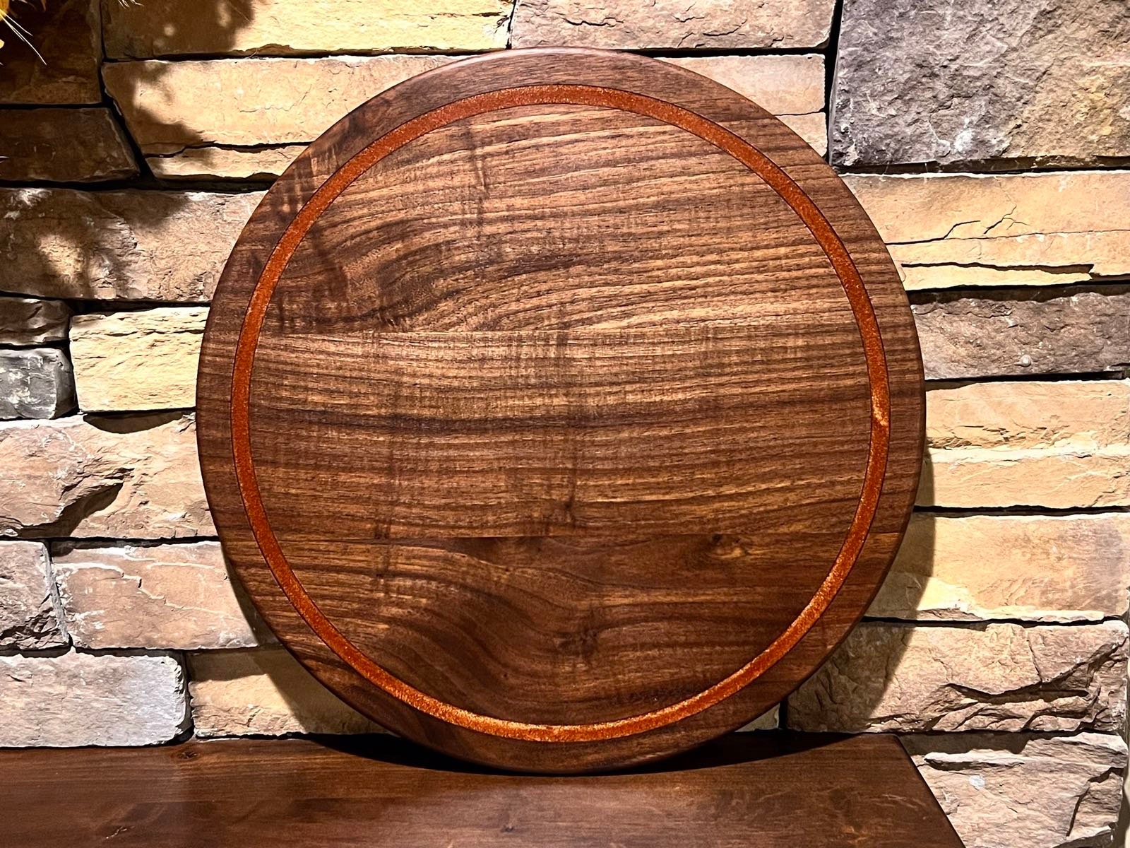 Walnut Lazy Susan With Epoxy Inlay - Etsy