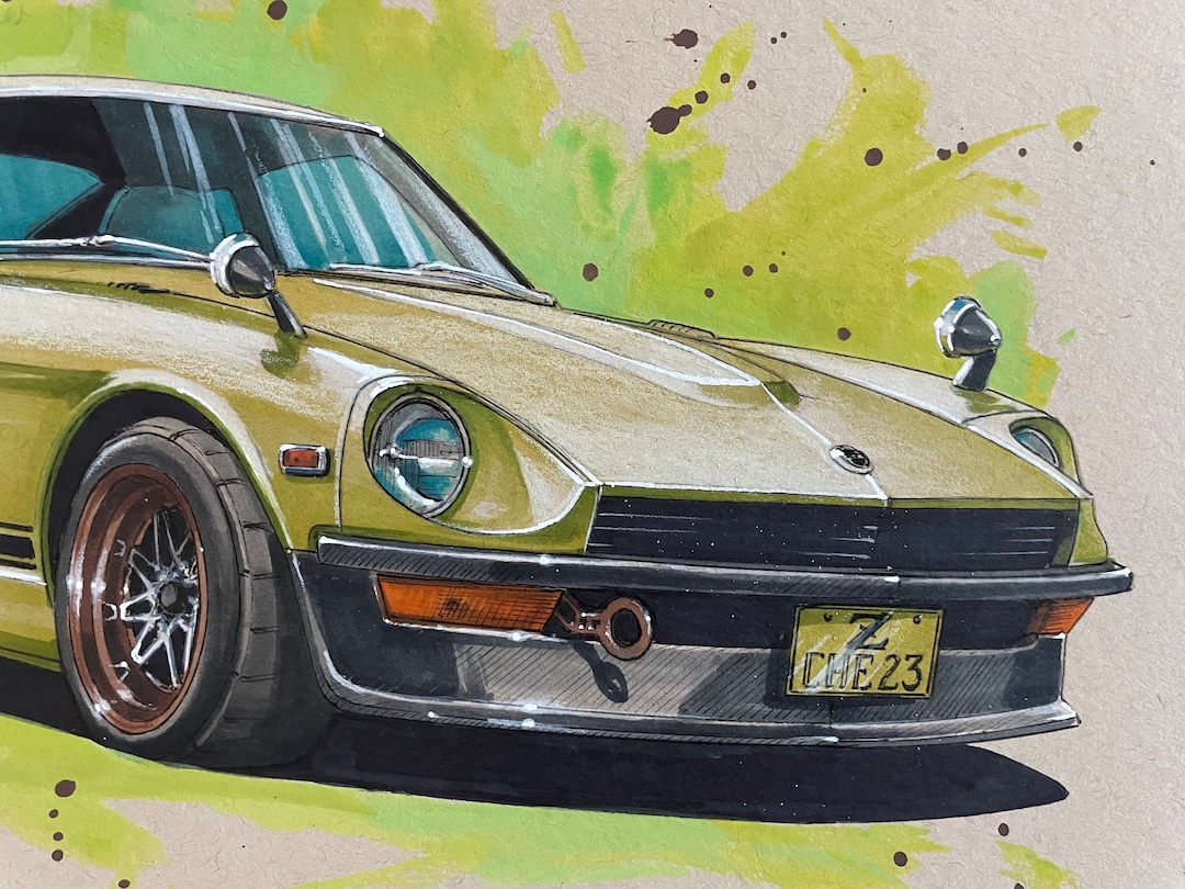 Datsun 240Z Drawing: Original Handmade Car Art (9x12”) - Etsy