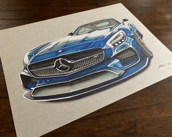 Mercedes Amg Drawing - Etsy