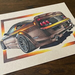 Handmade Mustang S197 Drawing: Original Car Art (9x12") - Etsy