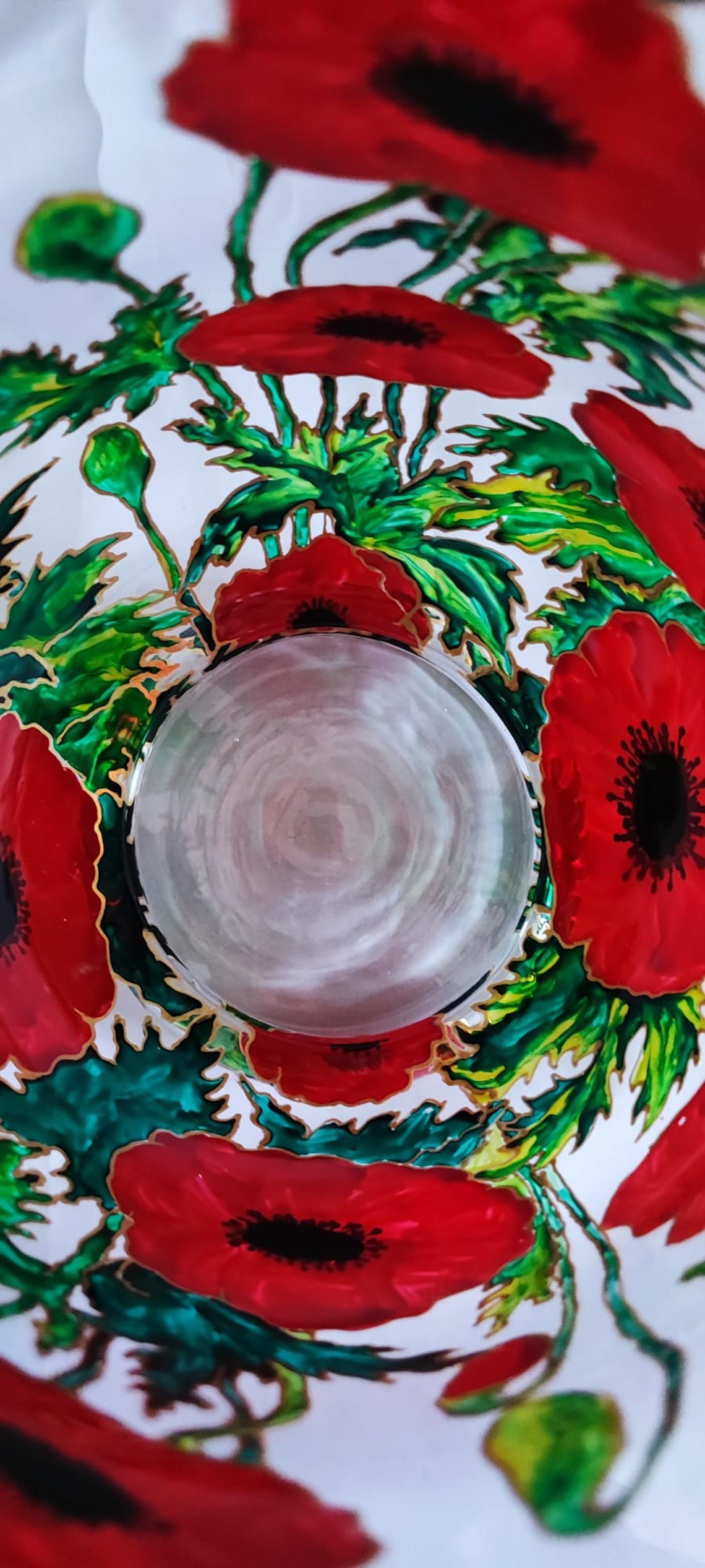 Red Poppy Flowers Tall Vase. Hand Painted Customised Vase. U.K. - Etsy