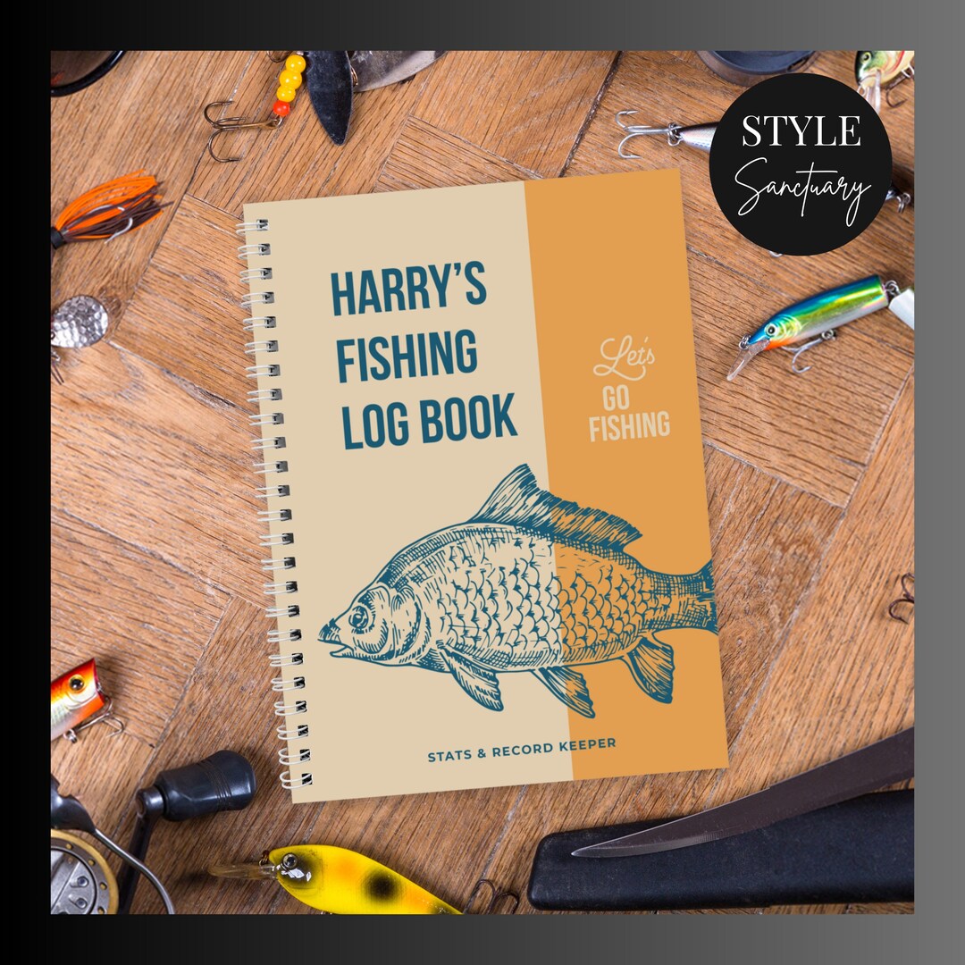 Personalised A5 Fishing Log Book - Journal Diary Notebook - Anglers ...
