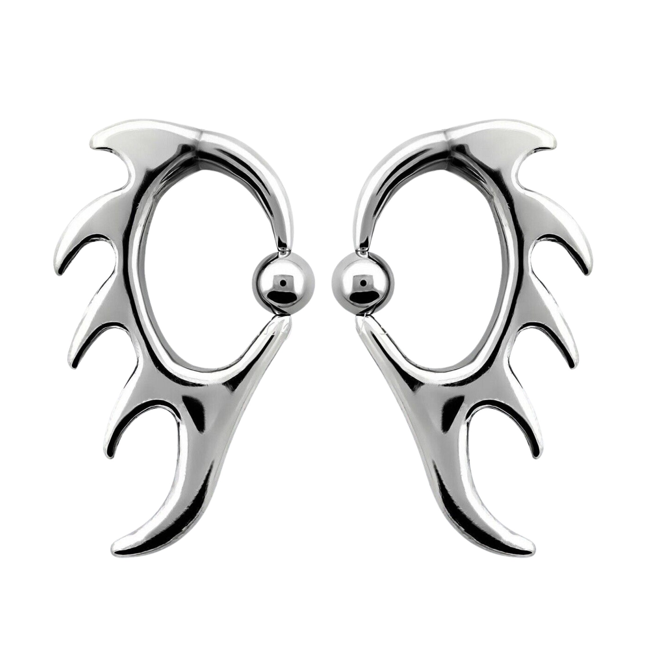 Shark Fin Ball Closure Ring Captive Bead Earring Ear Lobe Stretcher ...