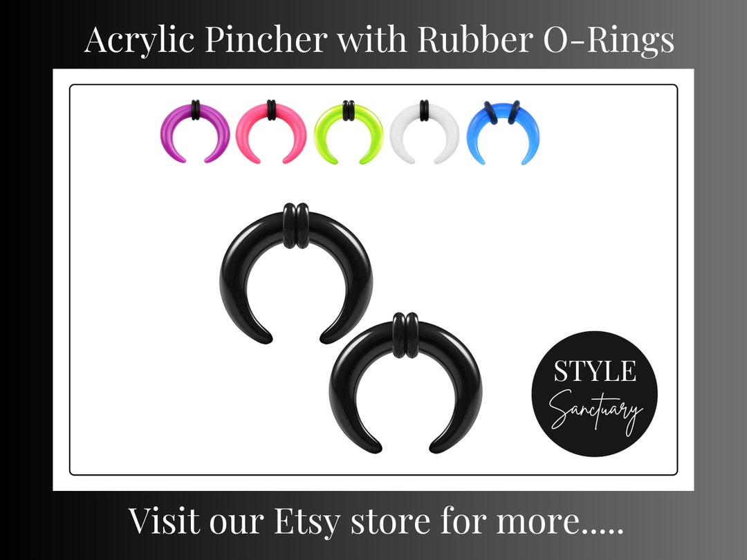 Acrylic Pincher Buffalo Crescent Bull Horn Horseshoe Curved Bar Ear ...