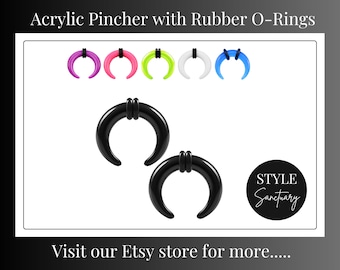 0g Pink Purple Acrylic Septum Stretching Pincher Ring 8mm Ear Plugs ...