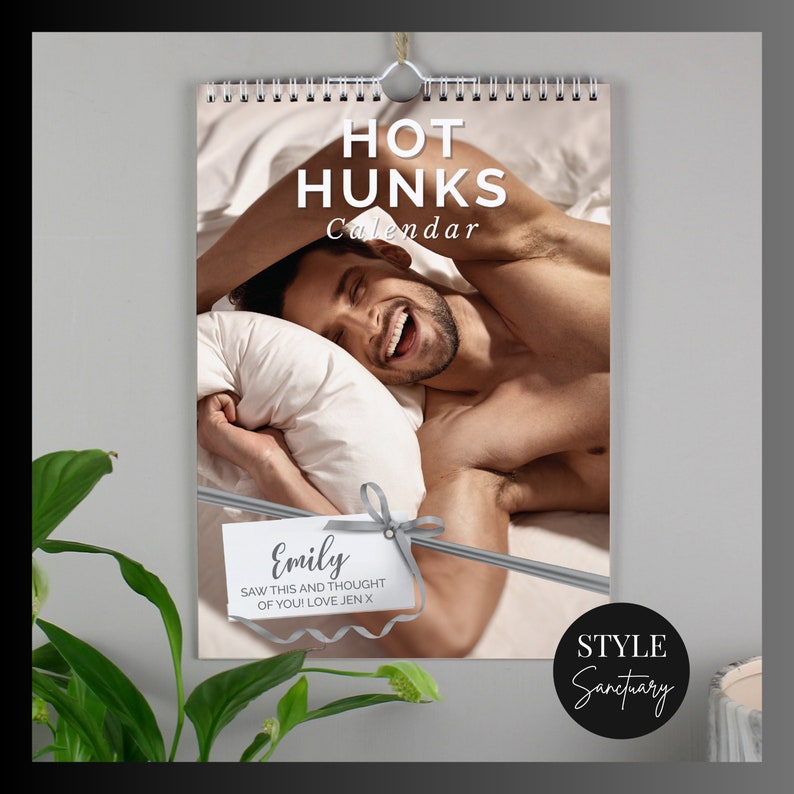 Personalised Hot Hunks A4 Calendar - Adult Monthly Wall Planner - Fun Gift for Home Office ...