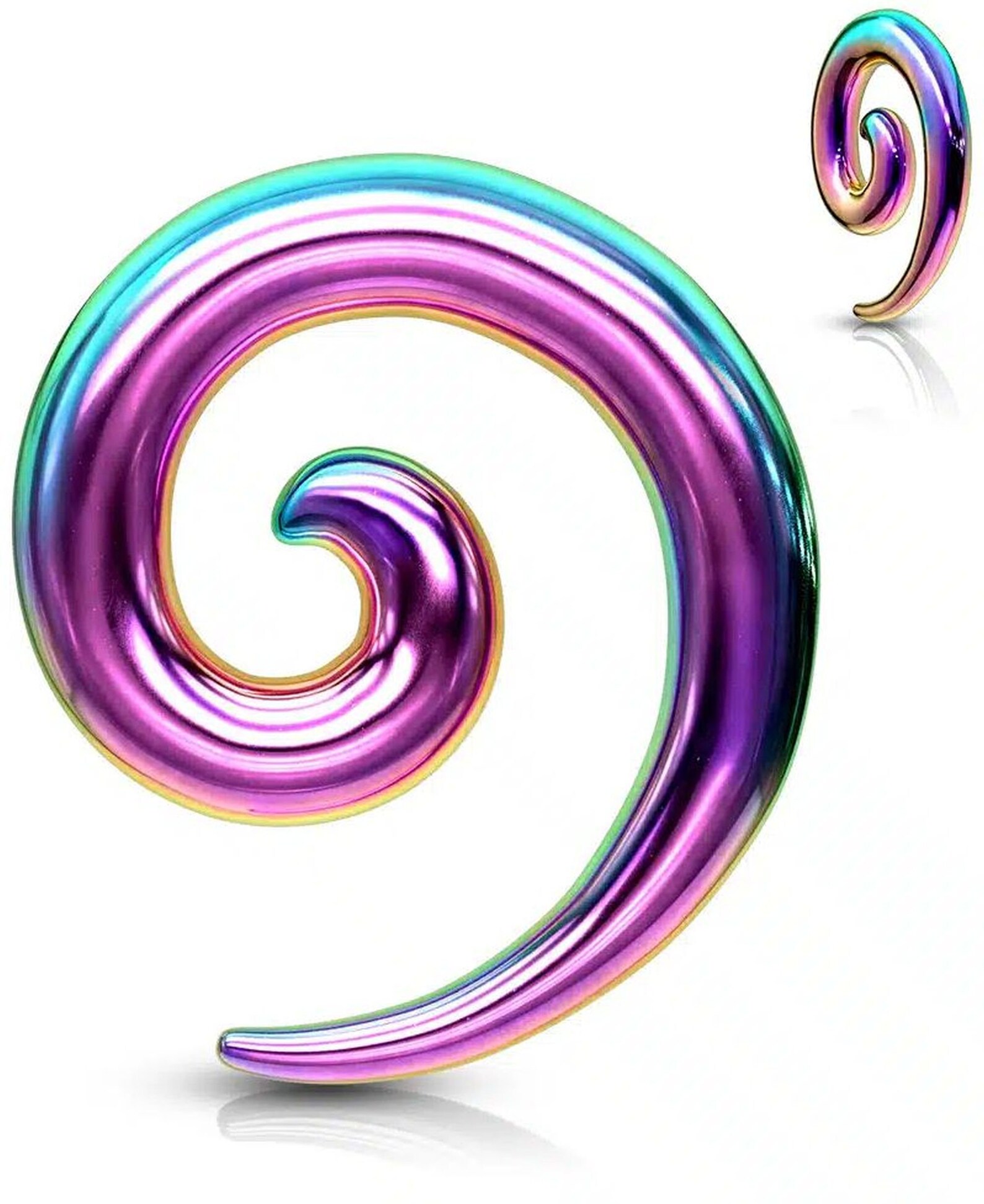 Surgical Steel Rainbow Spiral Coil Ear Taper Earring Expander Stretcher ...