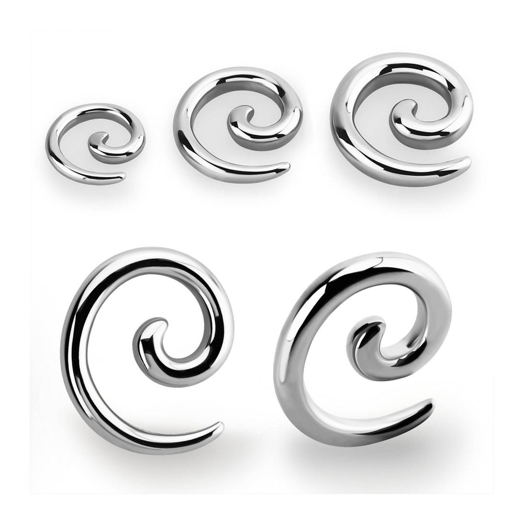 Surgical Steel Spiral Coil Ear Taper Earring Expander Stretcher Earlobe ...