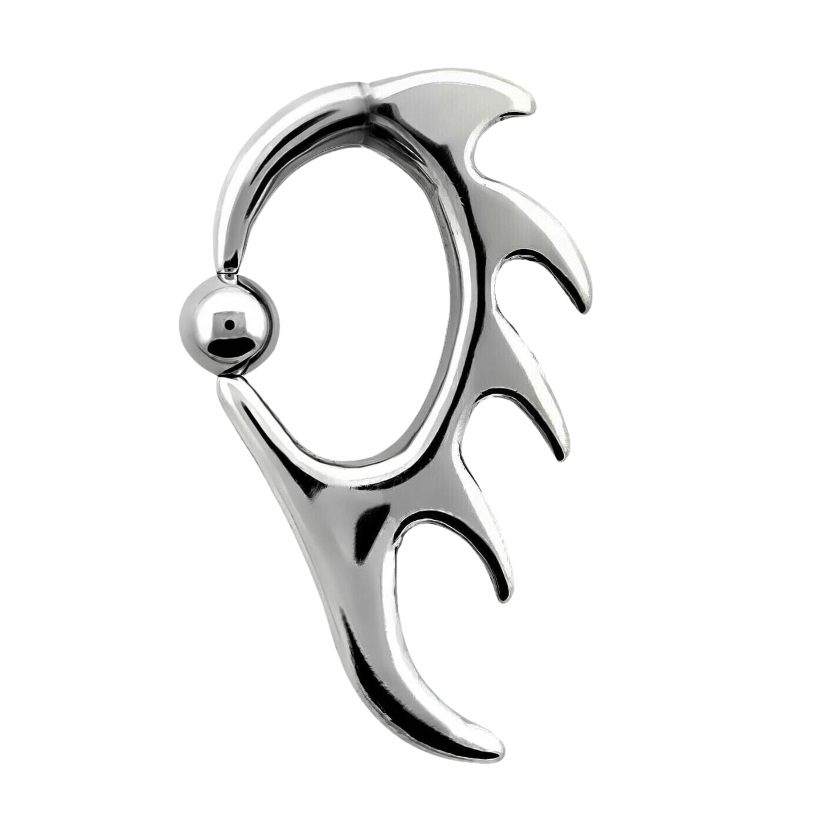 Shark Fin Ball Closure Ring Captive Bead Earring Ear Lobe Stretcher ...