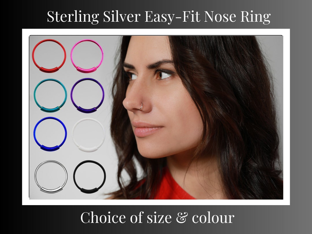Sterling Silver Easy Fit Nose Ring - Handcrafted Minimalist Thin Nose ...