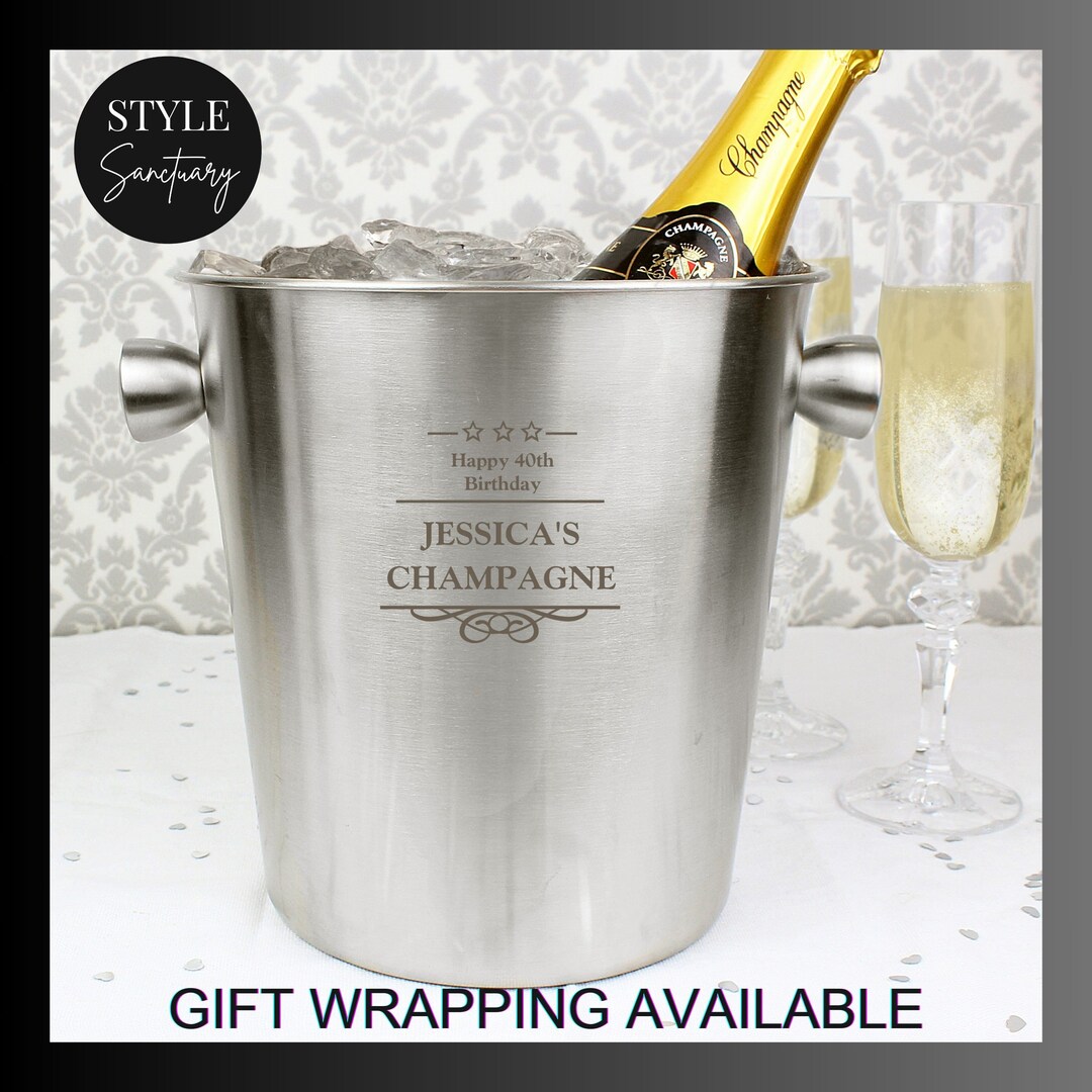 Personalised Engraved Stainless Steel Ice Bucket Wedding Engagement ...