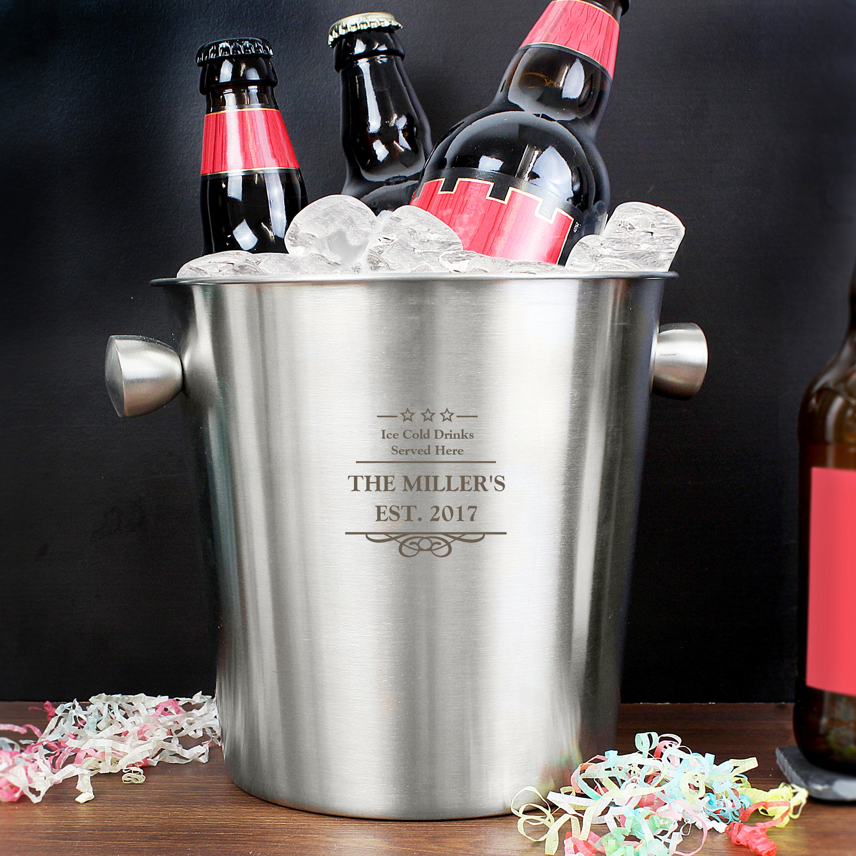 Personalised Engraved Stainless Steel Ice Bucket Wedding Engagement ...