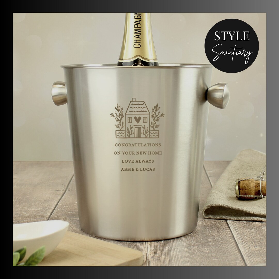 Personalised Engraved Stainless Steel Ice Bucket Wedding Engagement ...