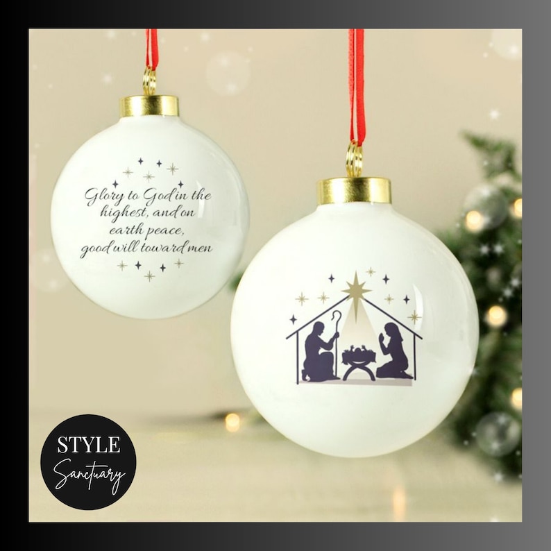 Personalised Handcrafted Nativity Bauble - Christmas Tree Decoration ...