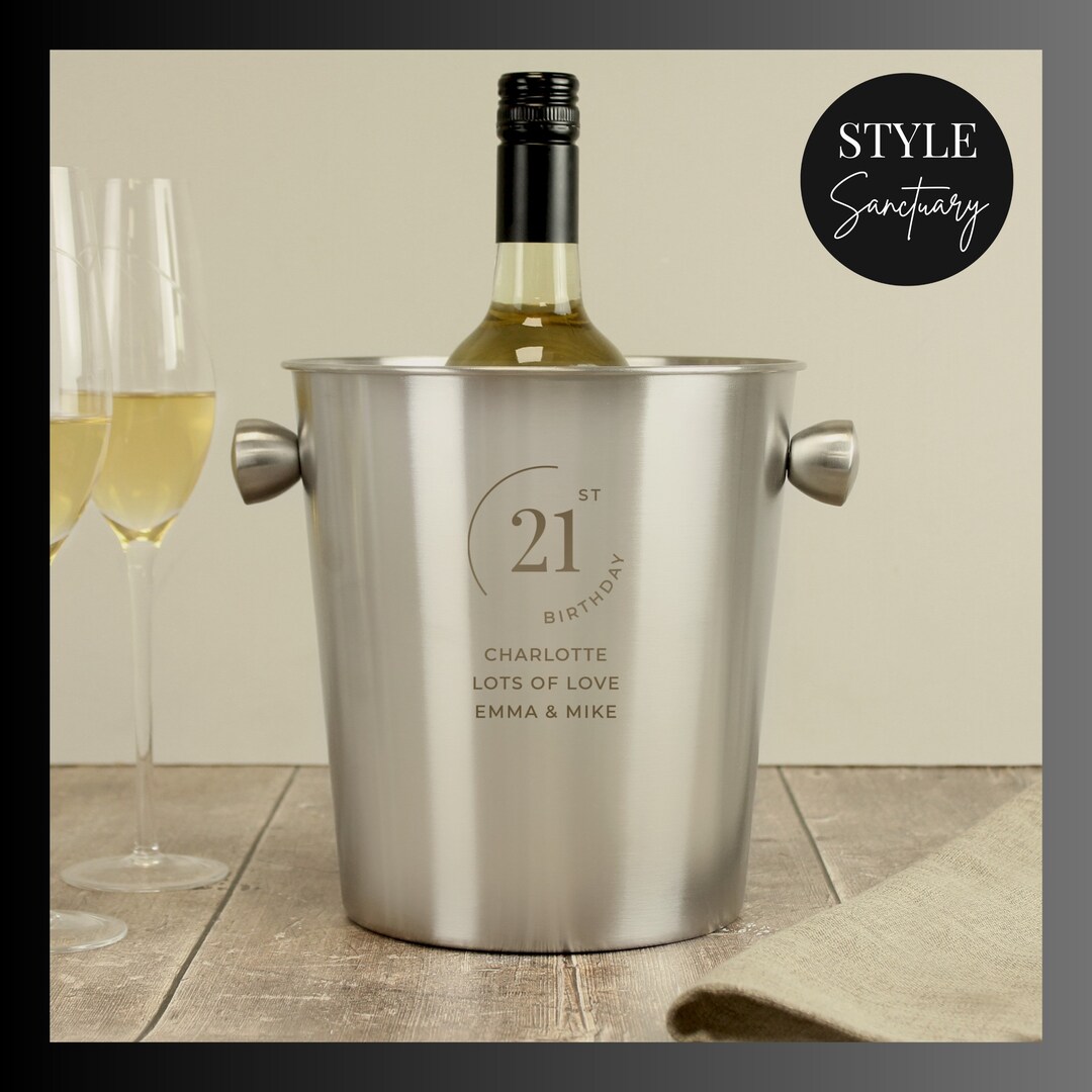 Personalised Engraved Stainless Steel Ice Bucket Big Birthday Gift ...