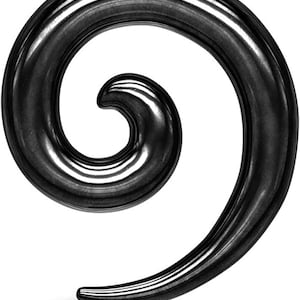 Surgical Steel Black Spiral Coil Ear Taper Earring Expander Stretcher ...
