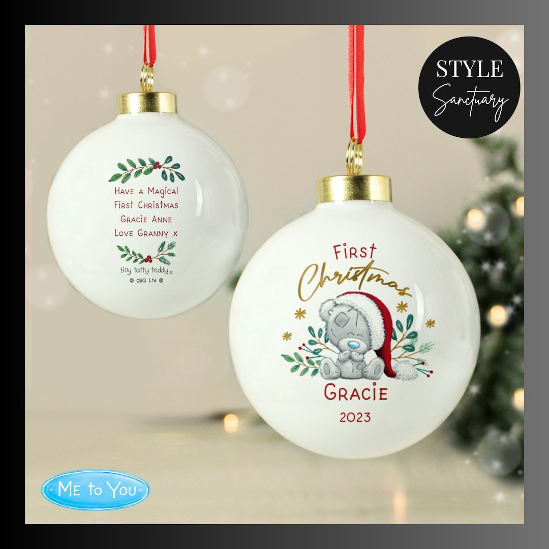 Personalised 'first Christmas' Tiny Tatty Teddy Bauble - Baby's 1st ...