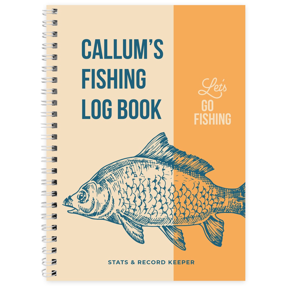Personalised A5 Fishing Log Book - Journal Diary Notebook - Anglers ...