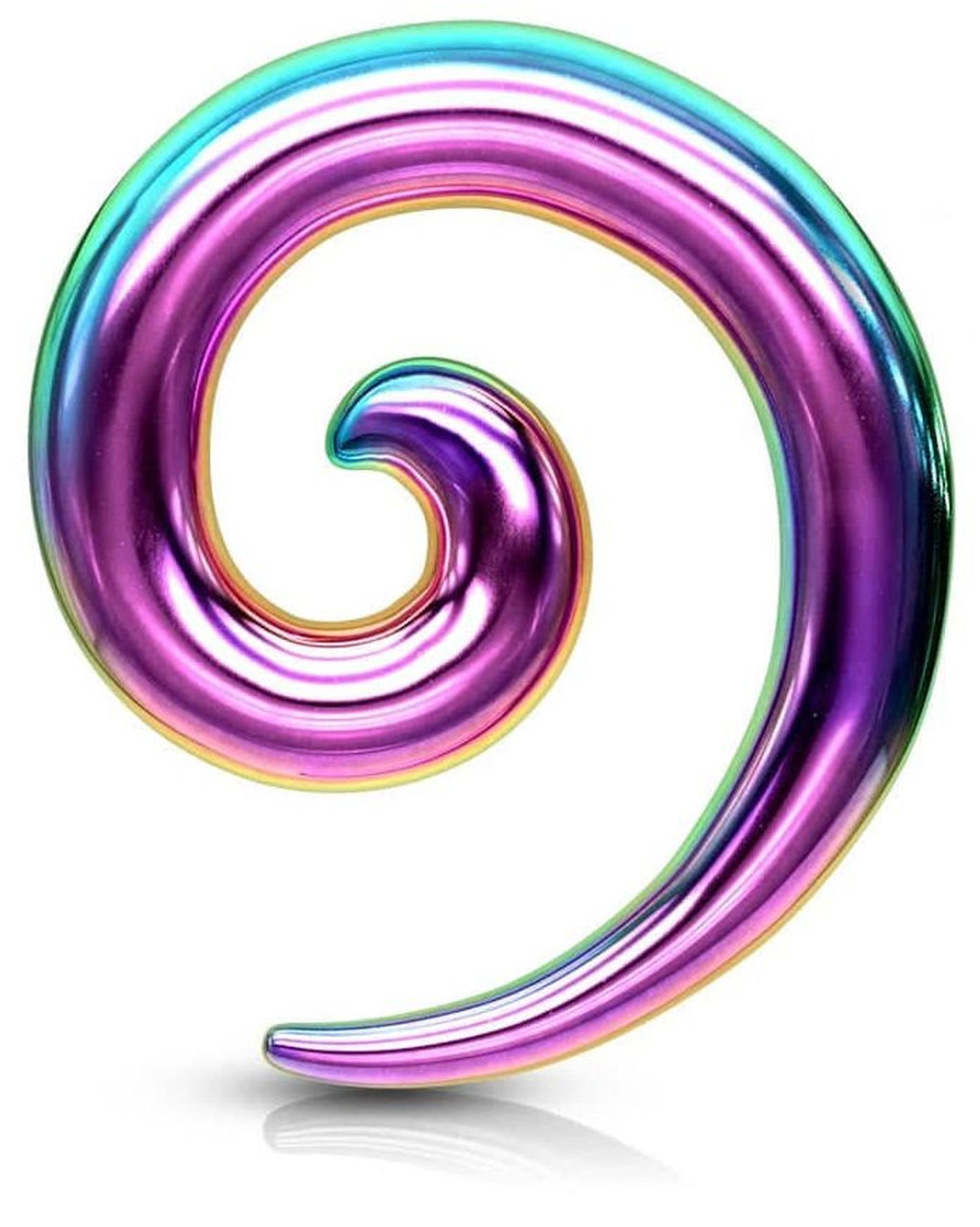 Surgical Steel Rainbow Spiral Coil Ear Taper Earring Expander Stretcher ...